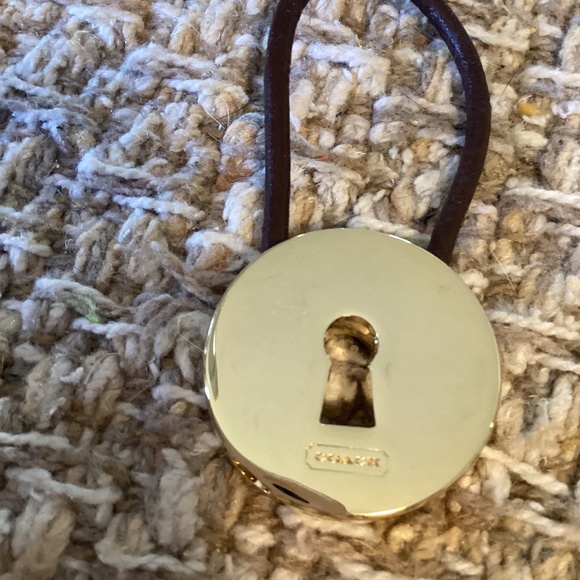 Coach | Accessories | Coach Gold Tone Round Key Ring With Brown Closer ...